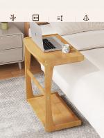 China 2-Tier Side Table with Wheels, Flipped C-Shaped Small Desk for Sofa Living Room Bedroom Balcony Mobile Home Decor for sale