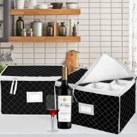 China Premium Stemware Storage Case with Divider for Wine Glasses, Champagne , Glassware Container, Organization Box for sale