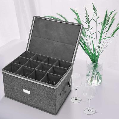 China Stemware Storage Box, China Containers Cht For 12 Wine Glass Case With Hard Divider Champagne for sale
