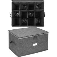 China Stemware Storage Box, China Containers Cht For 12 Wine Glass Case With Hard Divider Champagne for sale