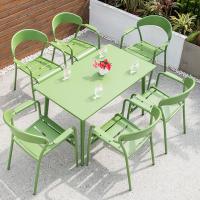 China General Outdoor Furniture Metal Dining Table Set for Modern Design Style in Garden and Restaurant Chairs for sale
