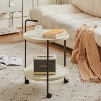 China General Home Furniture Plastic Sofa Side Small Corner Coffee Table with Wheel in Living Room 2 Layer Storage Shelf Holder for sale