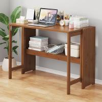 China Mail Packing Y Bamboo Folding Desk for Small Spaces Laptop Workstation Table Office Study Desk Cabinet Storage Shelf for sale