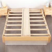 China Double Person Twin Size Frame Mid-Century Wooden Bed Platform with Easy Assembly and Large Capacity Modern Design Style for sale