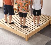 China Double Person Twin Size Frame Mid-Century Wooden Bed Platform with Easy Assembly and Large Capacity Modern Design Style for sale