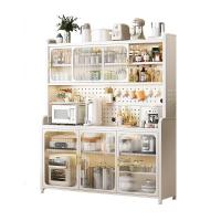 China Kitchen Rack Floor Multi-layer Sideboard Multi-function Storage Microwave Oven Home Appliances Cupboard Cabinet for sale