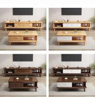 China Media Console TV Stand for Living Room Wood Desk with Drawer Mid Cabinet With Storage Cub for sale