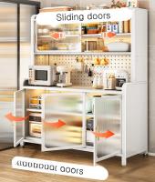 China Kitchen Rack Floor Multi-layer Sideboard Multi-function Storage Microwave Oven Home Appliances Cupboard Cabinet for sale