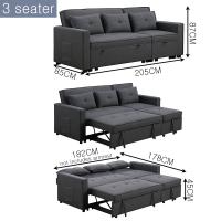 China Space Saving Pull Out Sofa Couch Simple Design Folding Bed With Metal Frame Multi-funtional Sleeper with for sale