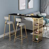 China High Milk Tea Shop Home Dining Chairs with Storage Compartment Modern Iron Marble Bar Table and General Home Furniture for sale