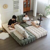 China Tatami Lazy Sofa Living Room Bedroom Waffle Small Apartment Tofu Block Single Reclining Leisure Bed for sale