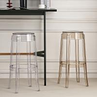 China Bar Stool Reception Chair Laboratory Round High Foot Nordic Transparent Acrylic Designer for sale