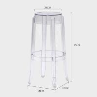 China Bar Stool Reception Chair Laboratory Round High Foot Nordic Transparent Acrylic Designer for sale