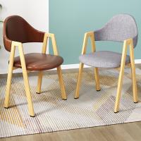 China Family Office Chair in Dining Nordic Style Wood Pattern Backrest Leisure Stool Minimalist Home Furniture Garden for sale