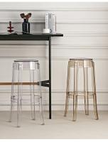 China Plastic Acrylic Kitchen Dining Chair Multi Color Options Transparent Bar Stool Chairs Modern Simplicity Counter Height Stools-Clear for sale