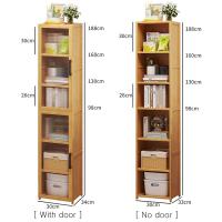 China Apartment Storage Organizer Cube with Doors,Bamboo Tall Bookcase Rack Shelving Unit, Cabinet Container in Living Room for sale