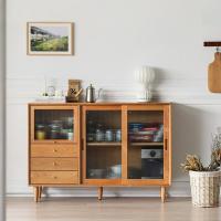 China Japanese Wood Sideboard Solid Living Room Dining Furniture Nordic Kitchen Storage Cabinet for Small Apartment for sale