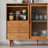 China Japanese Wood Sideboard Solid Living Room Dining Furniture Nordic Kitchen Storage Cabinet for Small Apartment for sale