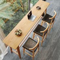 China Nordic Solid Wood Bar Table Home Balcony Leisure Long High Coffee Shop Milk Tea for sale