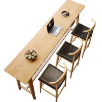 China Nordic Solid Wood Bar Table Home Balcony Leisure Long High Coffee Shop Milk Tea for sale