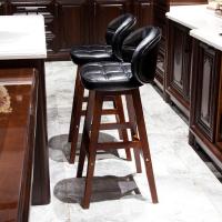 China Commercial Furniture High Stool Household Chair Bar Solid Wood Light Luxury Modern Simple with Synthetic Leather for sale