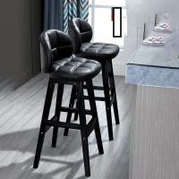 China Commercial Furniture High Stool Household Chair Bar Solid Wood Light Luxury Modern Simple with Synthetic Leather for sale