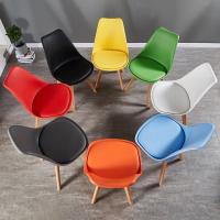 China Modern Dining Plastic Chairs Comfortable Upholstered Cushion Seat for Living Room Parties and Get-Togethers for sale