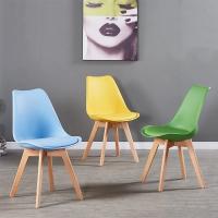 China Modern Dining Plastic Chairs Comfortable Upholstered Cushion Seat for Living Room Parties and Get-Togethers for sale