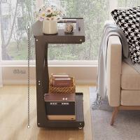 China Flip Top End Table with Wheels, C-Shaped Small Desk for Sofa Living Room Bedroom Balcony, Mobile Home Decor for sale