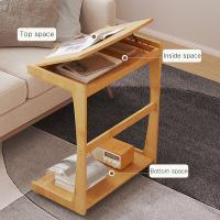 China Flip Top End Table with Wheels, C-Shaped Small Desk for Sofa Living Room Bedroom Balcony, Mobile Home Decor for sale