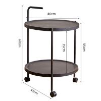 China Living Room 2 Layer Storage Shelf Holder Side Table Plastic Lightweight Moving Trolley with Wheel CONSOLE TABLE Movable for sale
