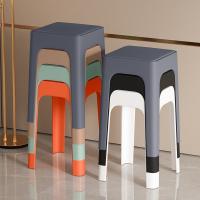 China Dining Room Plastic Stool Household Small Square Stackable Non-slip Foot Seating Chair for Living Room Classroom Mail Packing for sale