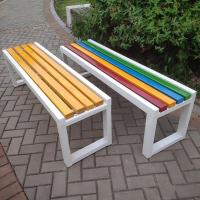 China General Outdoor Furniture Steel Wood Garden Patio Porch Chair with Backrest and Slatted Seat Modern Design for sale
