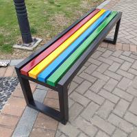 China General Outdoor Furniture Steel Wood Garden Patio Porch Chair with Backrest and Slatted Seat Modern Design for sale