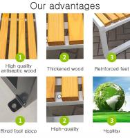 China General Outdoor Furniture Steel Wood Garden Patio Porch Chair with Backrest and Slatted Seat Modern Design for sale