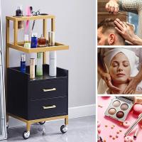 China Professional Beauty Salon Rolling Storage Cart with Portable Hairdressing Trolley and Cosmetic Drawers Organizer Cabinet for sale