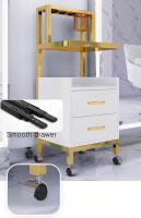 China Professional Beauty Salon Rolling Storage Cart with Portable Hairdressing Trolley and Cosmetic Drawers Organizer Cabinet for sale