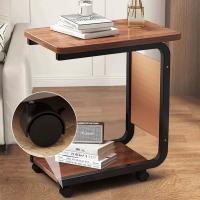 China Living Room Furniture Mobile Rack Bedroom Bedside Small Apartment Cart Snack End Table with Storage for sale