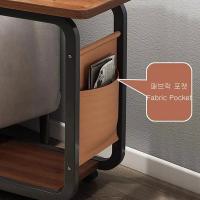 China Living Room Furniture Mobile Rack Bedroom Bedside Small Apartment Cart Snack End Table with Storage for sale