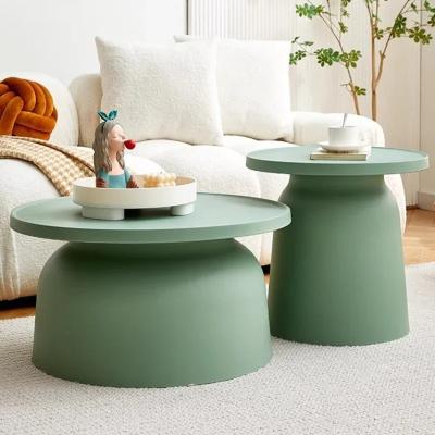 China Modern Round Coffee Table for Home Furniture Nordic Plastic Small Mobile Living Room Aesthetic for sale