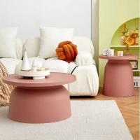 China Modern Round Coffee Table for Home Furniture Nordic Plastic Small Mobile Living Room Aesthetic for sale