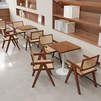 China Coffee Table Walnut Wood Grain , Iron Bracket Milk Tea Shop/ /Dessert Small for sale