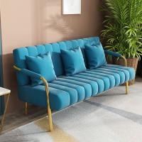 China Bedroom Living Room Studio 3 Velvet Loveseat with Gold Metal Legs in Modern Design for sale