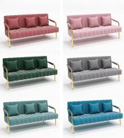 China Bedroom Living Room Studio 3 Velvet Loveseat with Gold Metal Legs in Modern Design for sale