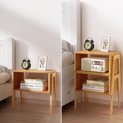 China Mail Packing Modern Stackable Bedside Table Natural Wood Side Wooden Sofa End Low Small Desk Furniture for Living Room for sale