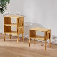 China Mail Packing Modern Stackable Bedside Table Natural Wood Side Wooden Sofa End Low Small Desk Furniture for Living Room for sale