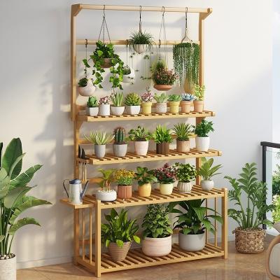 China Wholesale Standing Rack Flower Pot Holder Wood Shelf for Plants Heavy Duty fro Display Porta macetas for sale