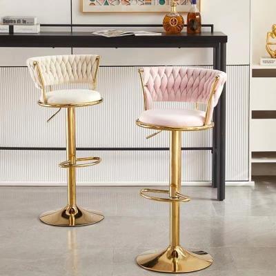 China Mail Packing Fabric Swivel Kitchen Dining Counter Height Adjustable Bar Stools for Comfortable Seating for sale