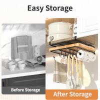 China Metal Cutting Board Holder Hanging Rack Under Cabinet Shelf Organizer Door For Kitchen for sale
