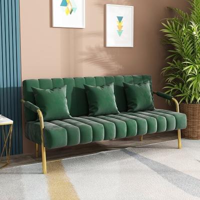 China Living Room Fashion Sofa Couch, High Density Cushion with Metal Frame, Luxury Velvet Modern 3 Seater Love Seat for sale